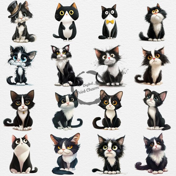 Dibujo Animado De Gato De Esmoquin 160+ Gatito Del Smoking