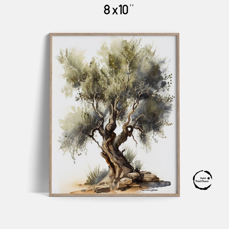 Watercolor Old Olive Tree Print | Digital Download | Rustic Tree Art ...