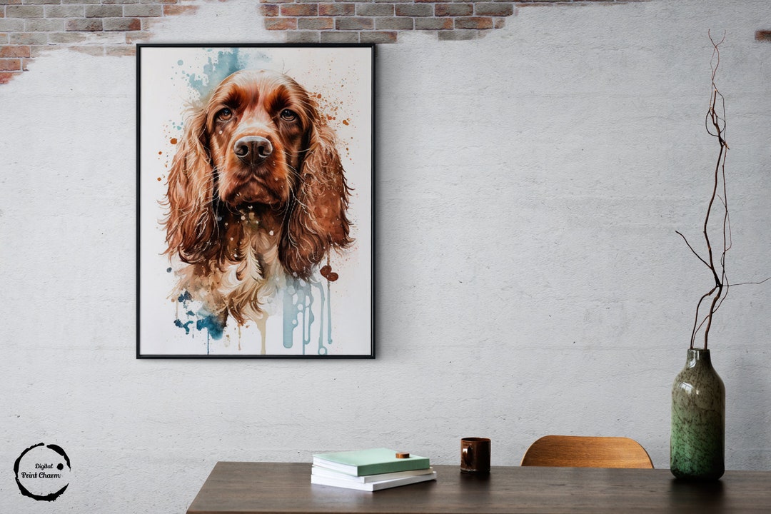 Cocker Spaniel, Watercolor, Digital Printable Art Work, Digital ...