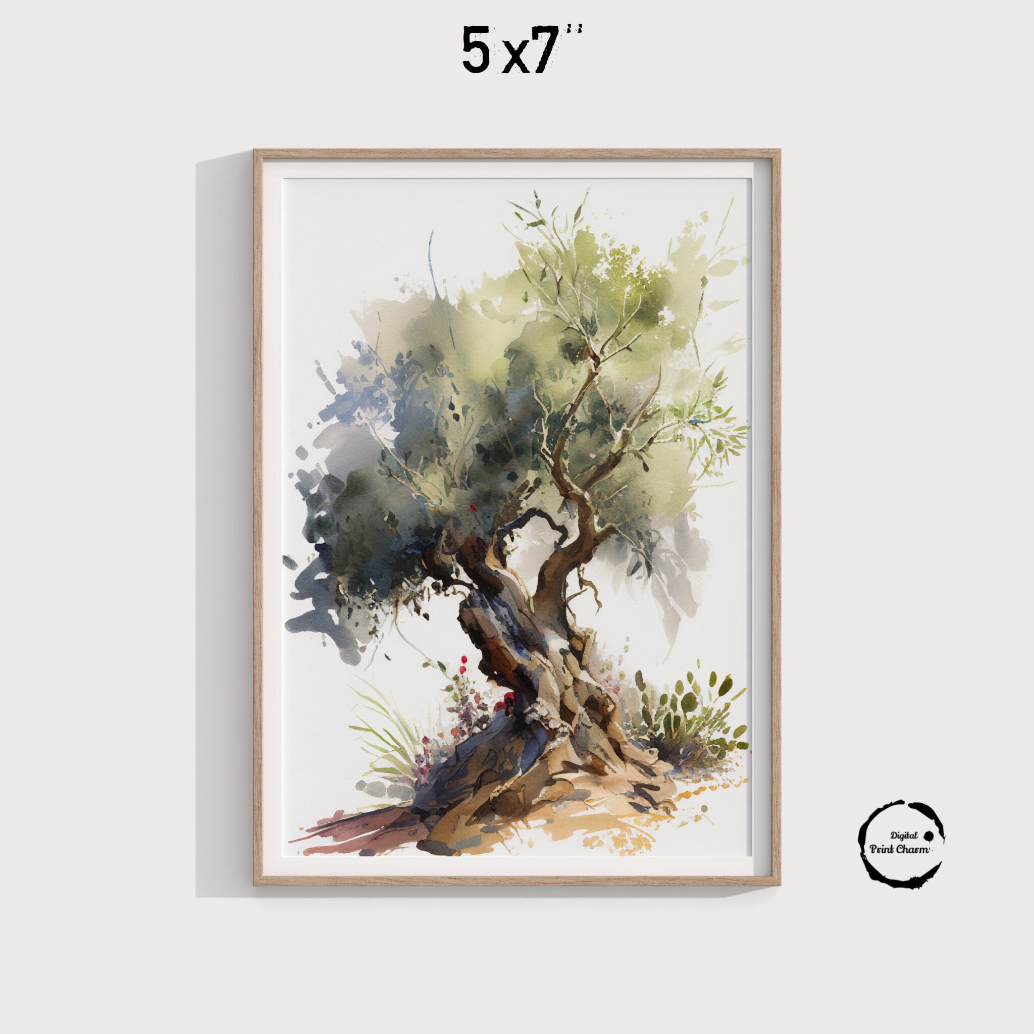 Watercolor Olive Tree Print Digital Download Wall Art Home Decor Nature ...