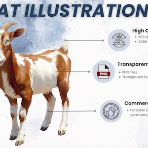 Goat Clipart Bundle | Realistic Watercolor Style | 20 Digital Goat ...