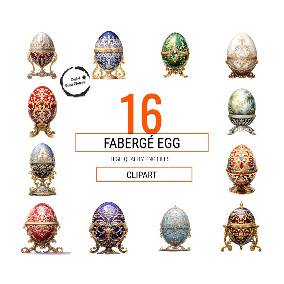 16 Watercolor Fabergé Eggs Clipart Elegant & Timeless Vintage Russian ...
