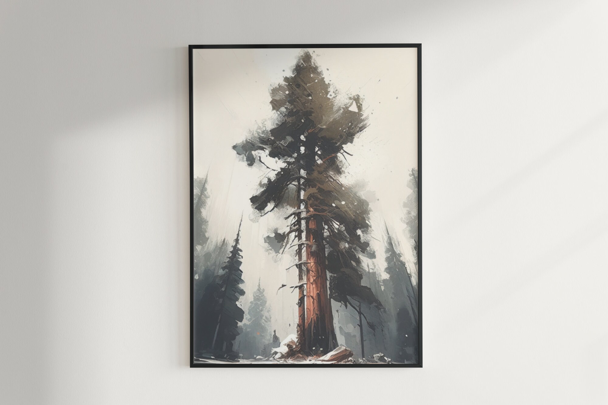 Sequoia Tree, Acrylic Painting, Digital Printable Art Work, Digital ...