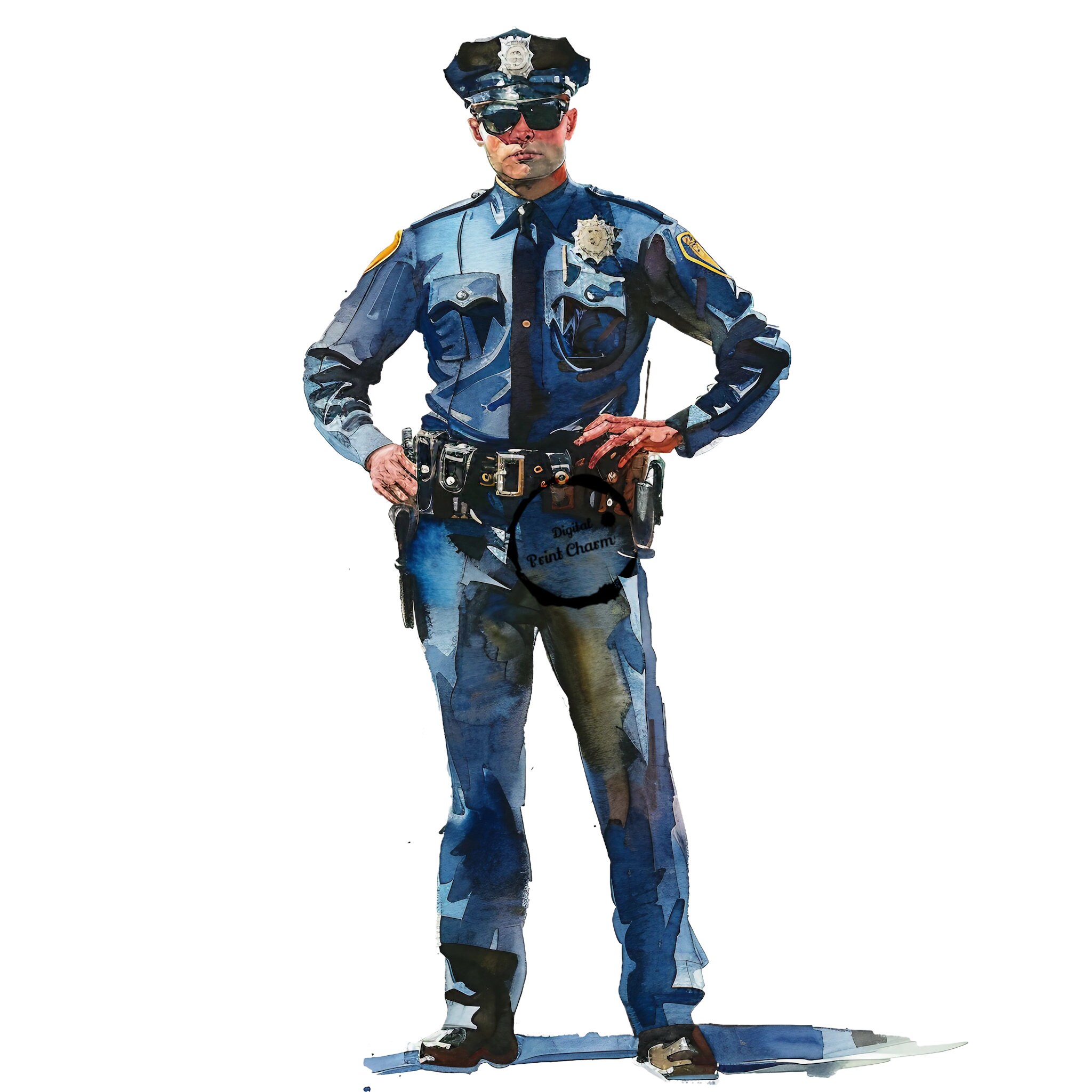 Realistic Police Officer Clipart Bundle 20 Detailed Law Enforcement ...