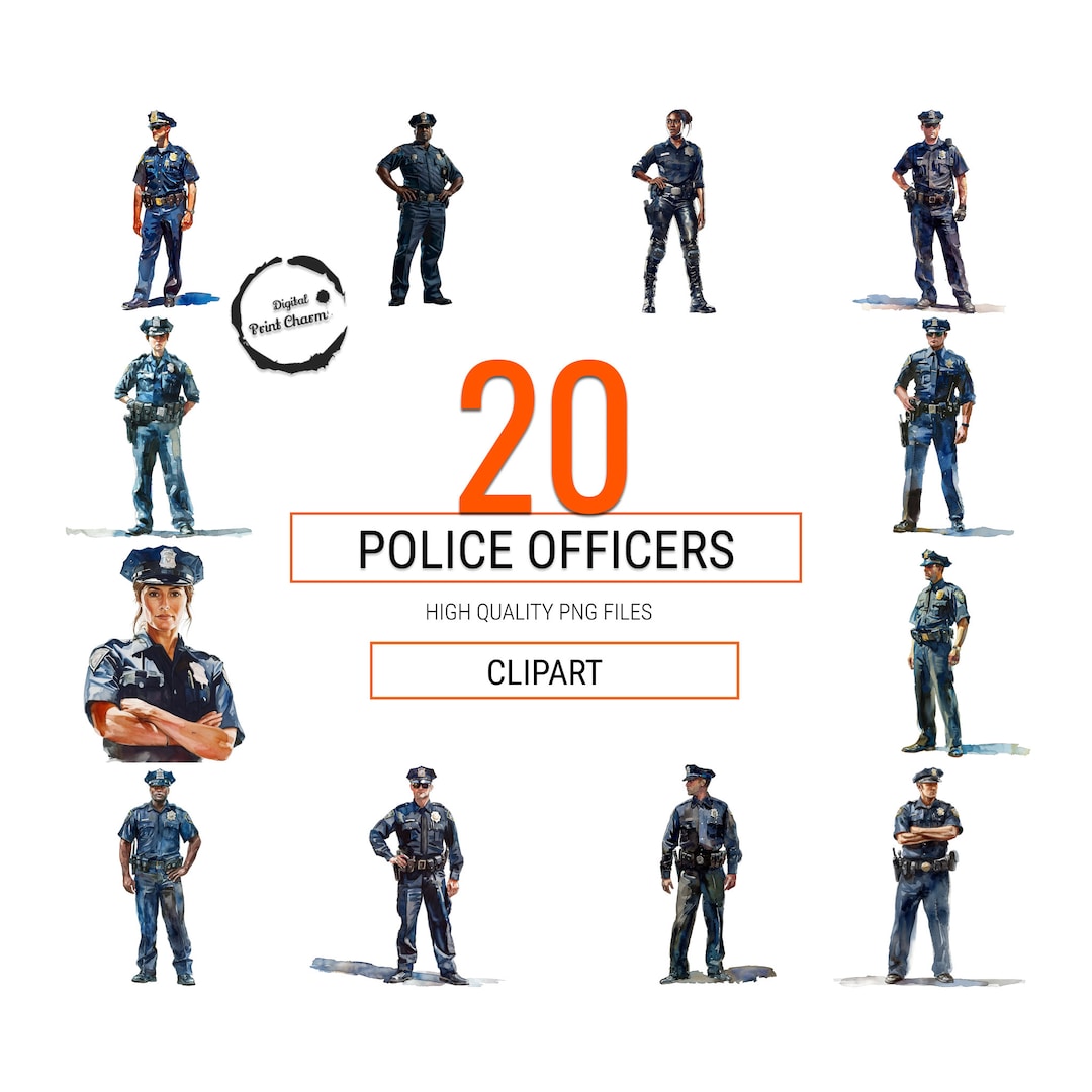 Realistic Police Officer Clipart Bundle | 20 Detailed Law Enforcement ...