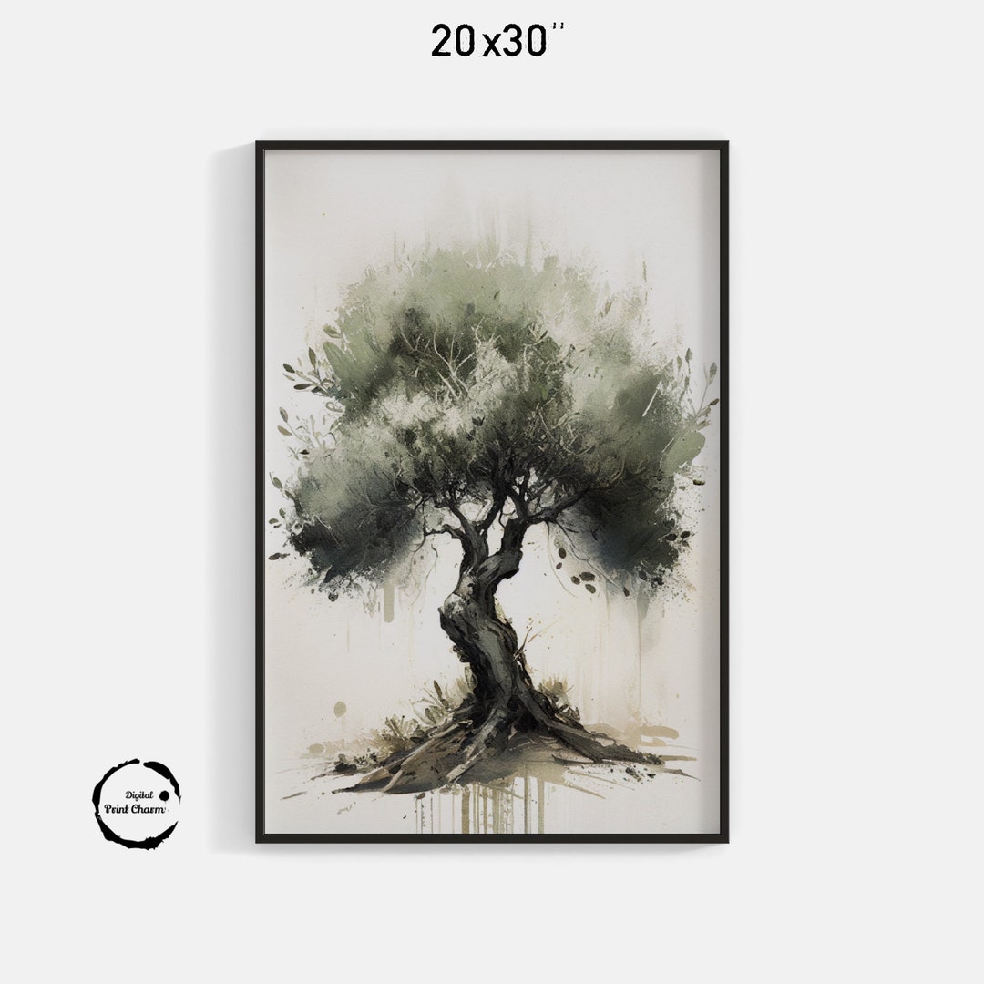 Watercolor Olive Tree Print | Digital Download | Minimalist Wall Art ...