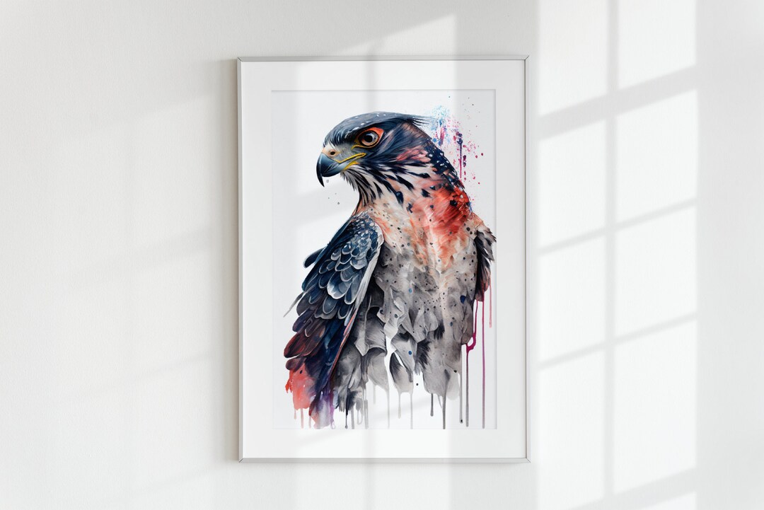 Goshawk, Watercolor, Digital Printable Art Work, Digital Download ...