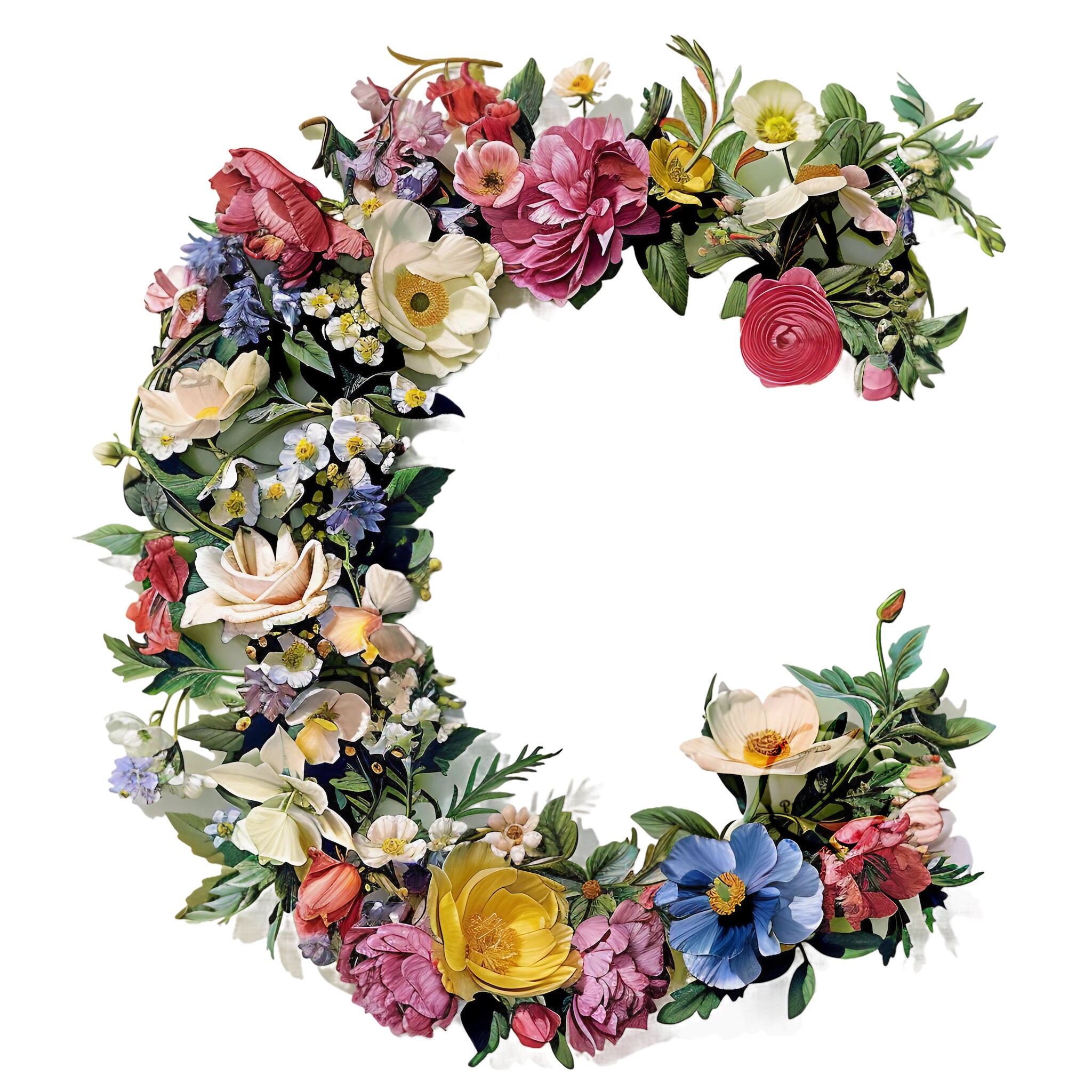 Floral Alphabet & Numbers Clipart Bundle Spring Flowers Themed Letters ...
