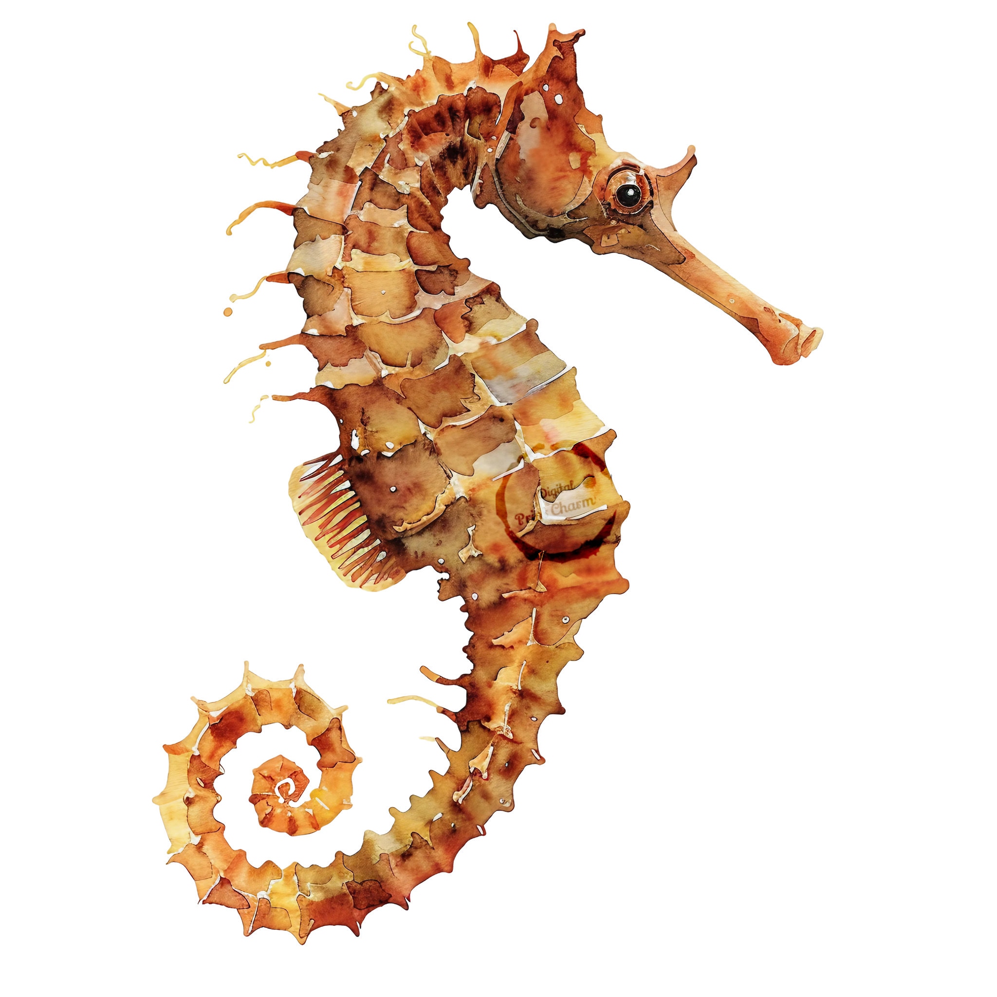 Realistic Seahorse Clipart Bundle 16 Detailed Marine Life Illustrations ...