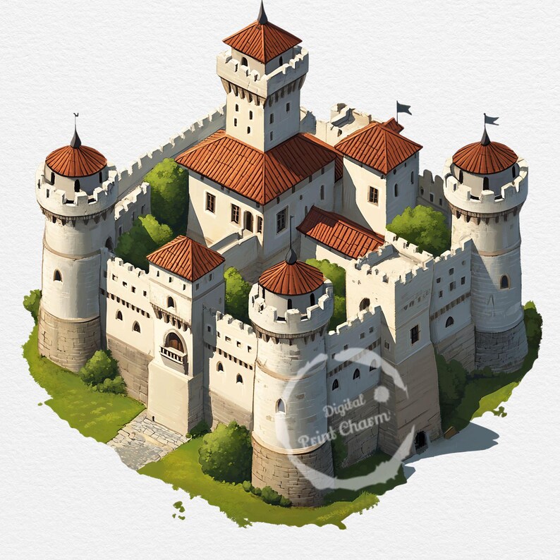 UNLOCK History! 20 Concentric Castle Clipart Bundle | Medieval Fortress ...
