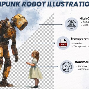 Steampunk Robots | 20 Victorian Clipart | Gift for Crafters | Rusty ...