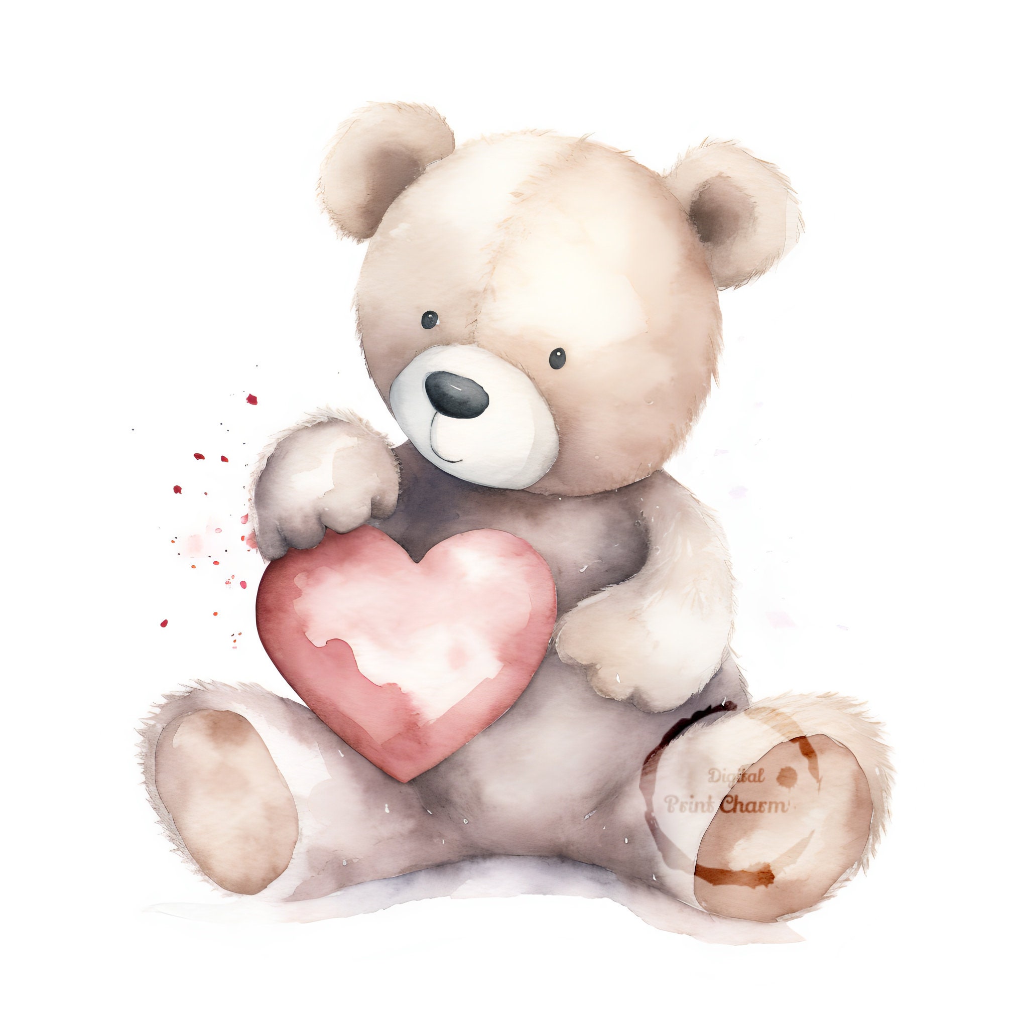 Valentine's Day Clipart Bundle 16 Cute Animal Designs Holding a Heart ...