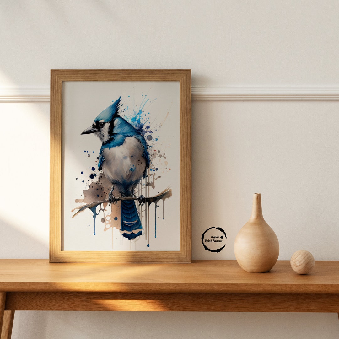 Blue Jay, Watercolor, Digital Printable Art Work, Digital Download ...