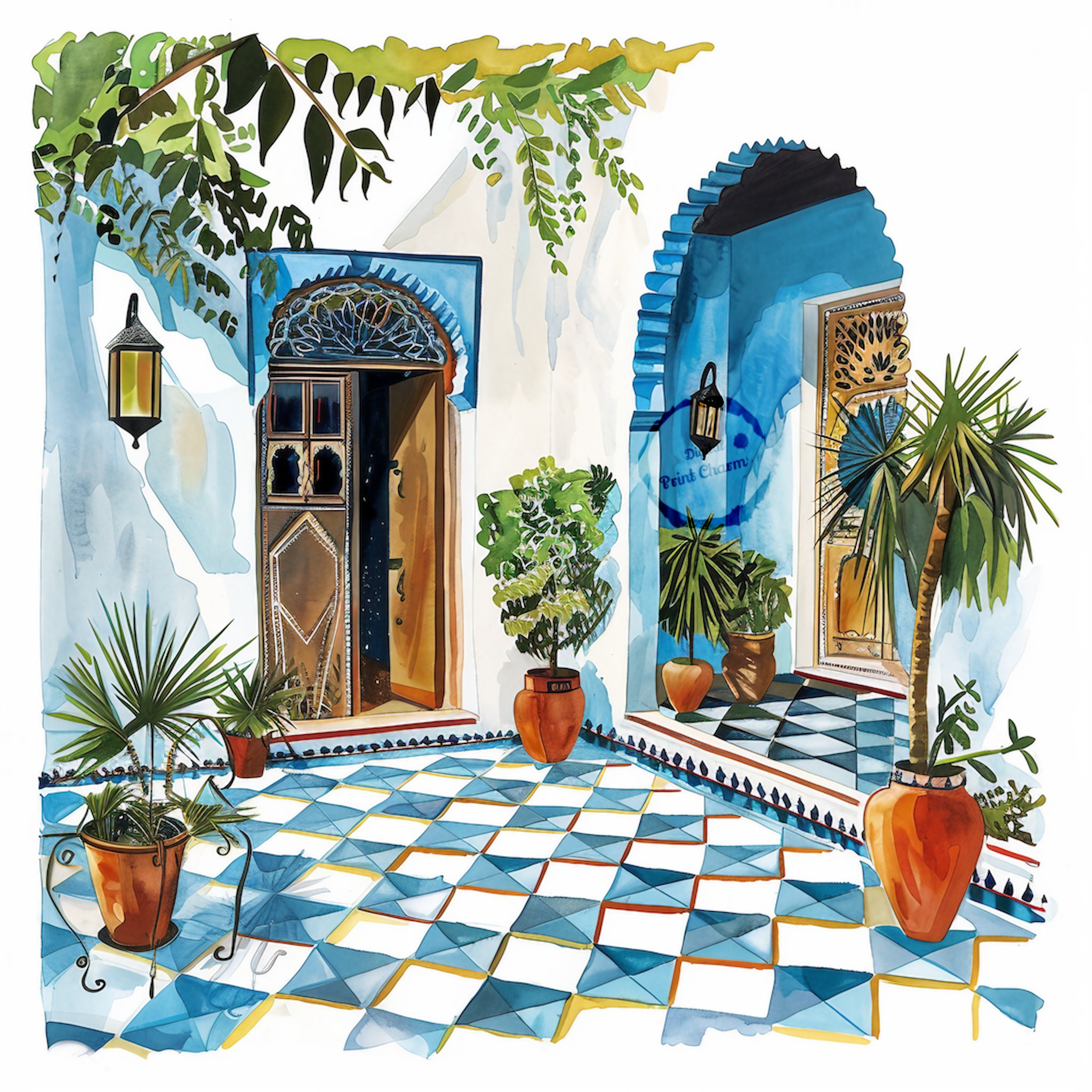 Exquisite Moroccan Riad Clipart Bundle 24 Realistic Traditional Home ...