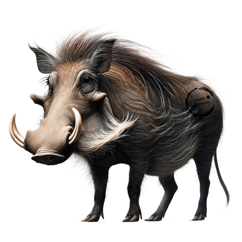 Realistic Warthog Clipart Bundle 16 Watercolor Illustrations Unique Gift for Wildlife ...