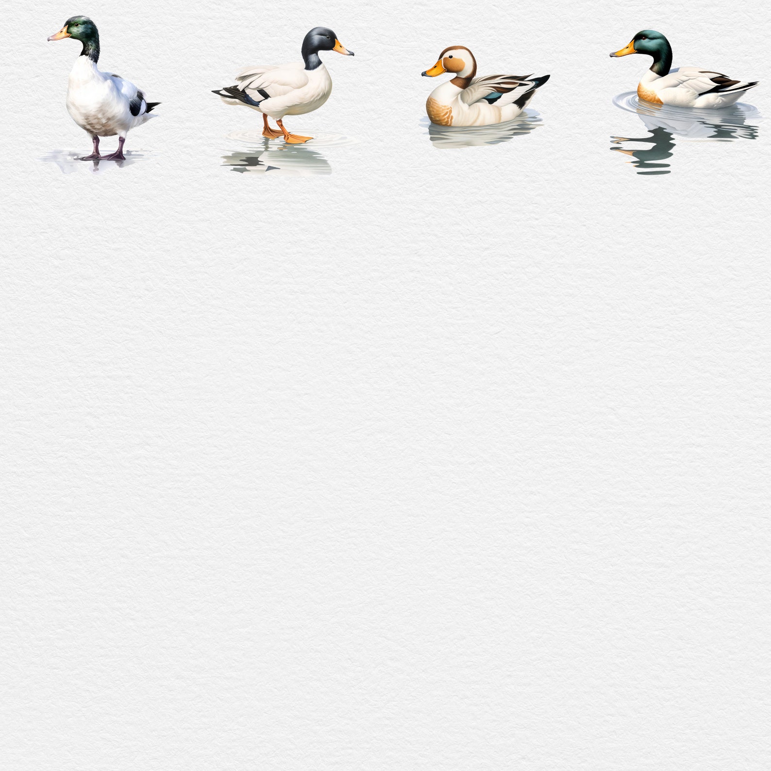 20 Realistic Watercolor Duck Clipart Set Digital Prints Scrapbooking ...