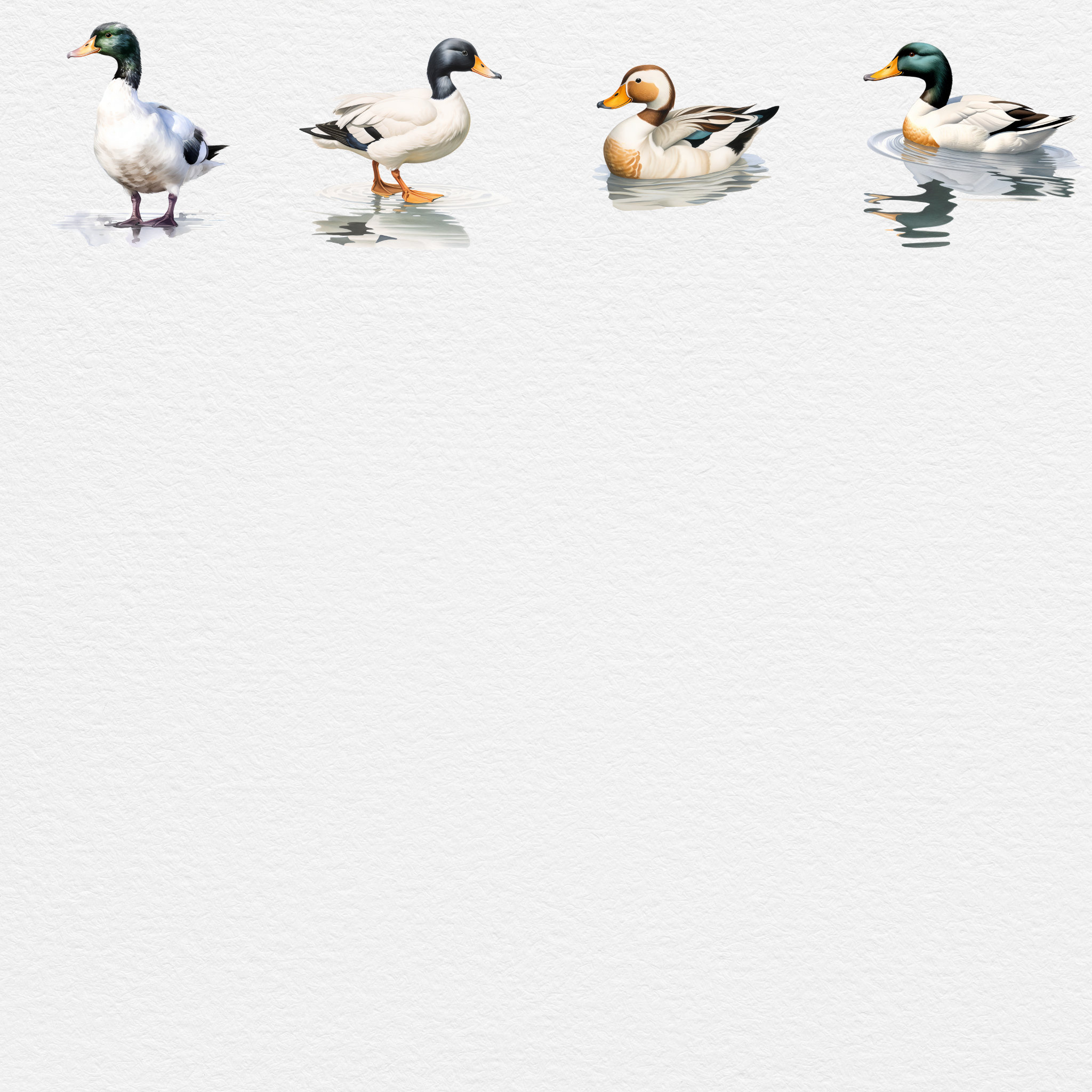 20 Realistic Watercolor Duck Clipart Set Digital Prints Scrapbooking ...