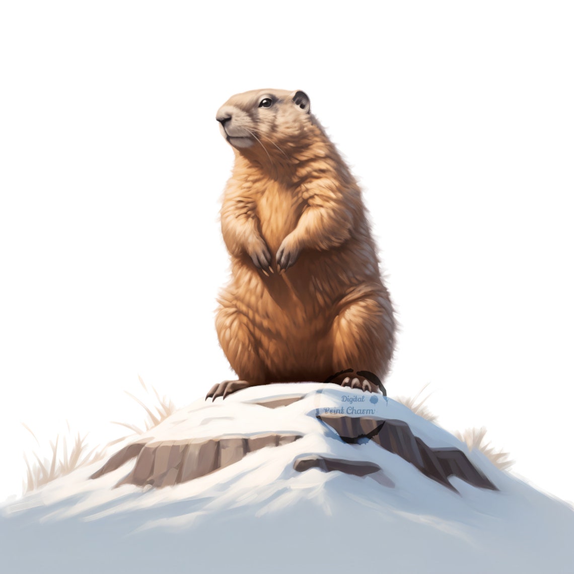 16 Groundhog Watercolor Cliparts Realistic Digital Prints for Crafting ...