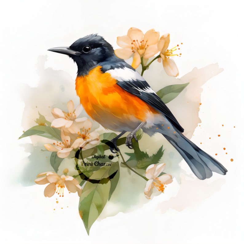 Beautiful Bird Watercolor Clipart Set | 20 Digital Prints Featuring ...