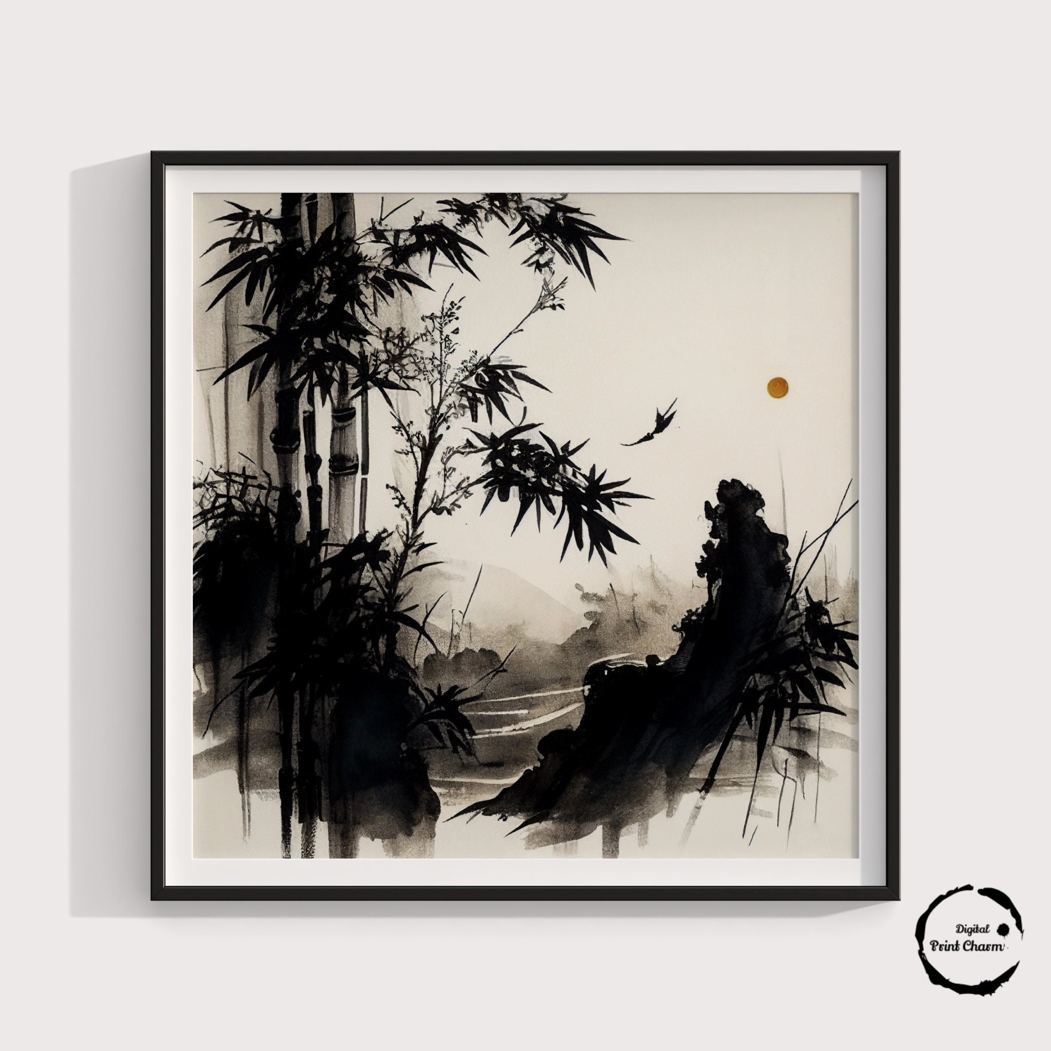 Korean Ink Art | Zen Bamboo Forest | Digital Download for Asian ...