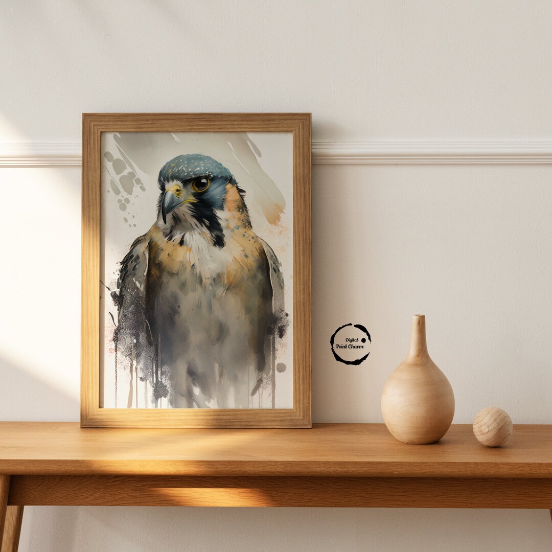 Peregrine Falcon, Watercolor, Digital Printable Art Work, Digital ...