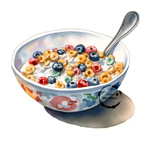 Delightful Cereal Bowl Clipart Bundle | 20 Realistic Breakfast ...
