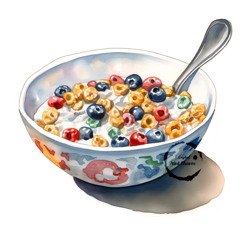 Delightful Cereal Bowl Clipart Bundle | 20 Realistic Breakfast ...