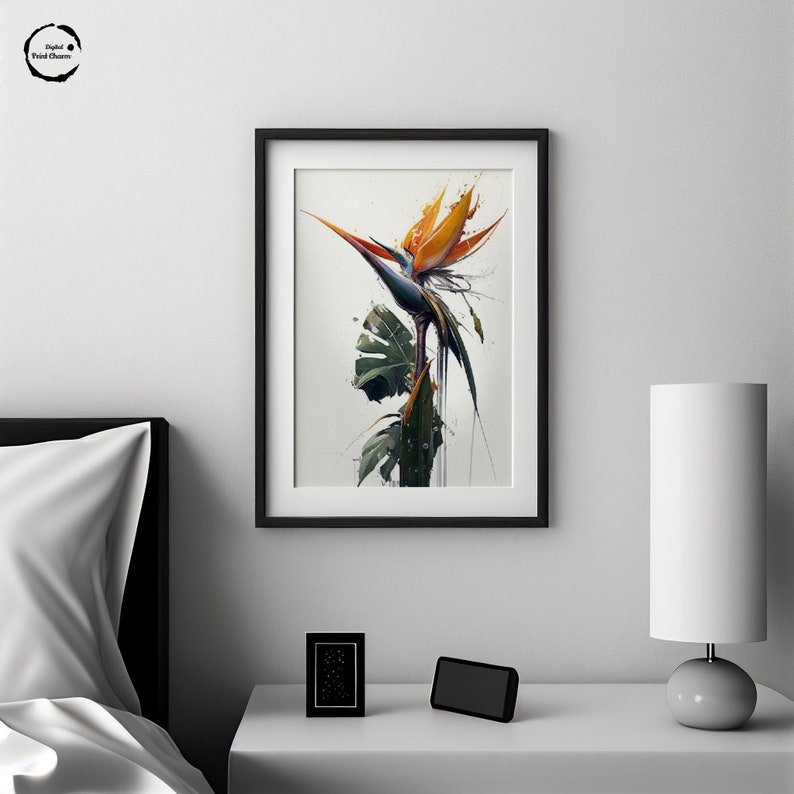 Bird of Paradise Watercolor Print | Tropical Flower Wall Art | Digital ...