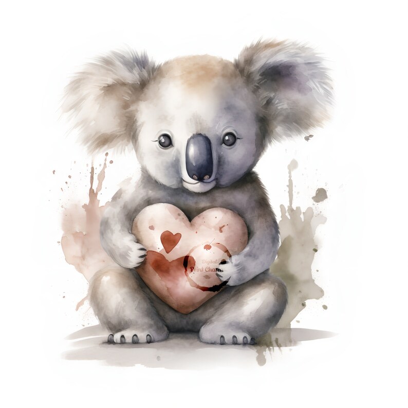 Valentine's Day Clipart Bundle | 16 Cute Animal Designs Holding a Heart ...
