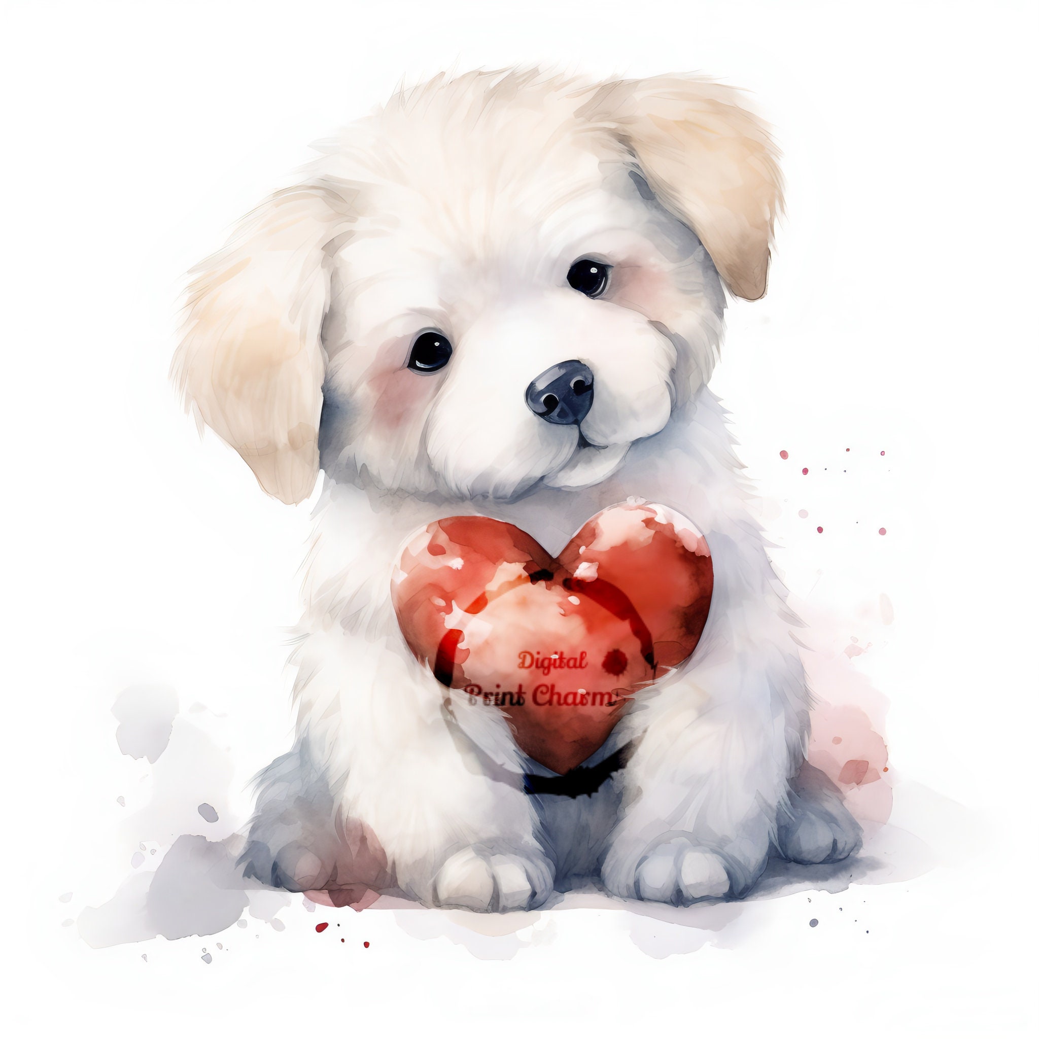 Valentine's Day Clipart Bundle 16 Cute Animal Designs Holding a Heart ...