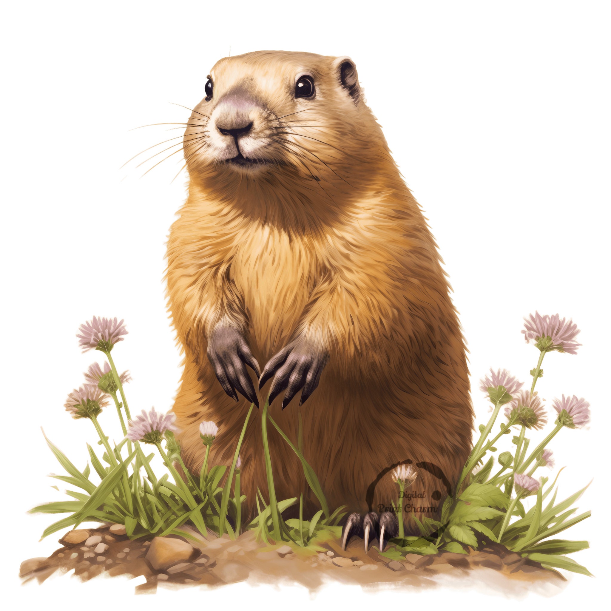 16 Groundhog Watercolor Cliparts Realistic Digital Prints for Crafting ...