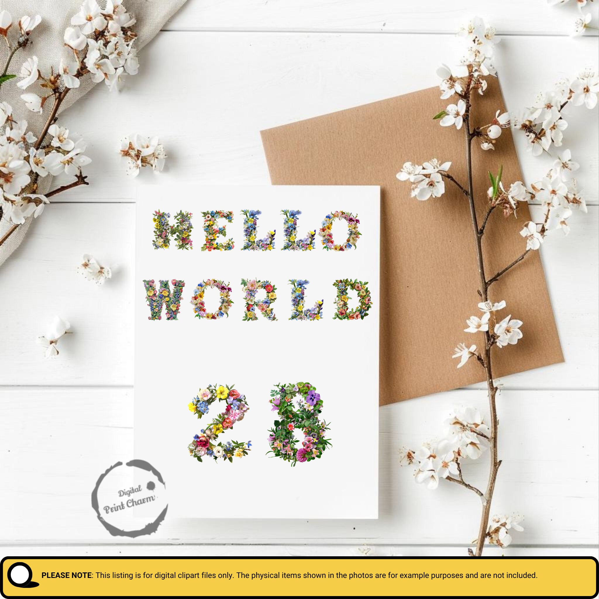 Floral Alphabet & Numbers Clipart Bundle Spring Flowers Themed Letters ...