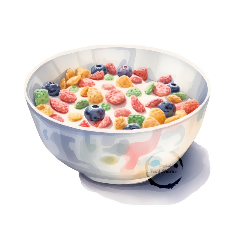 Delightful Cereal Bowl Clipart Bundle 20 Realistic Breakfast ...