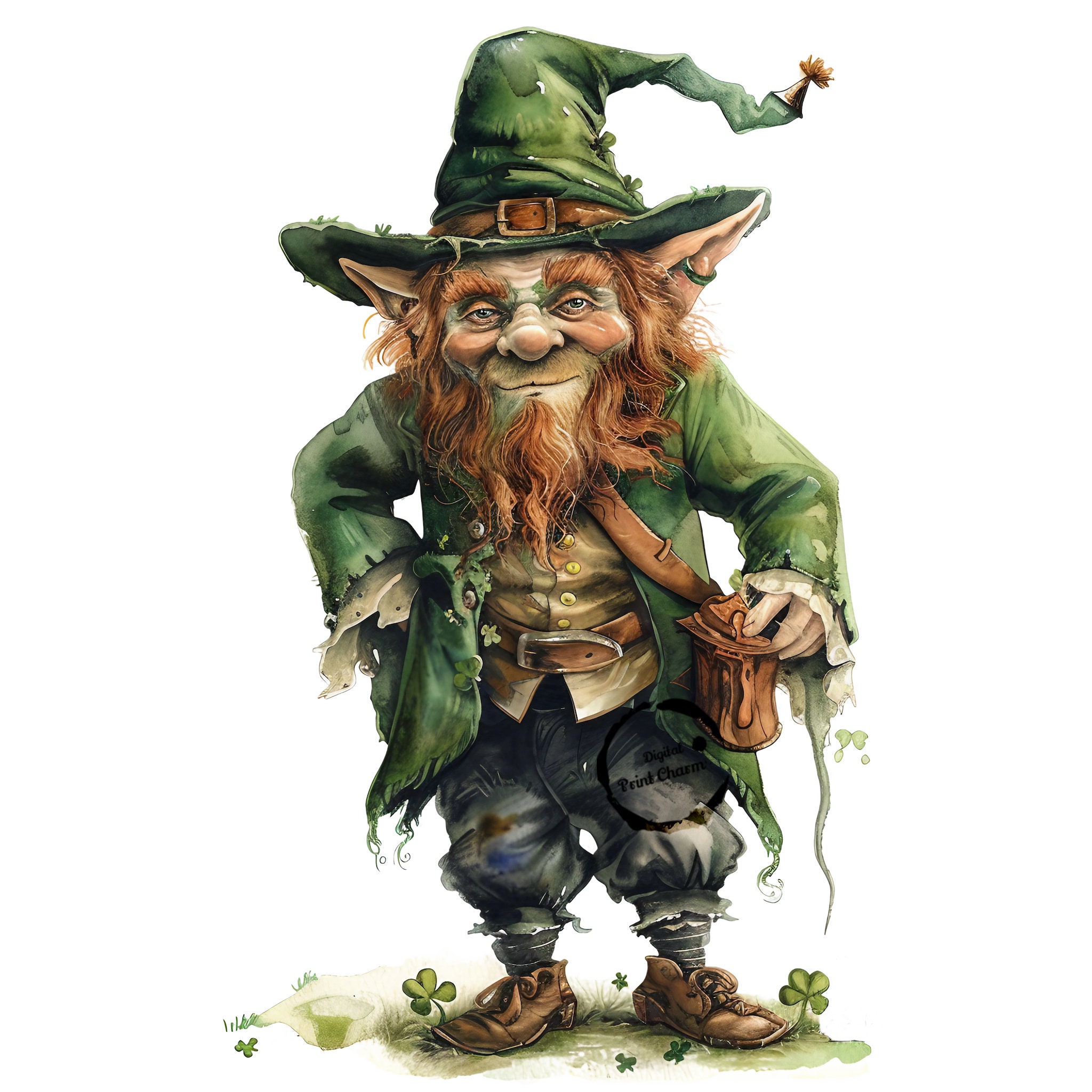 Realistic Leprechaun Clipart Bundle 20 Detailed Irish Folklore ...