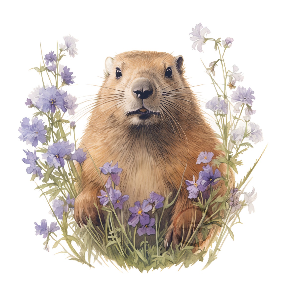 16 Groundhog Watercolor Cliparts Realistic Digital Prints for Crafting ...