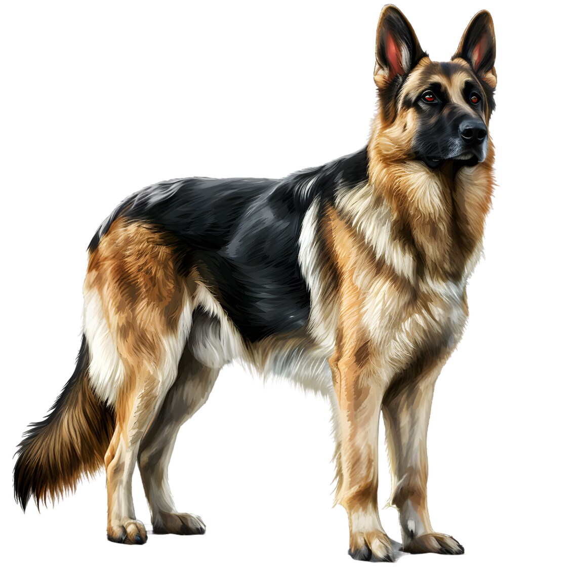 Realistic German Shepherd Art Bundle 20 Watercolor Clipart Digital ...
