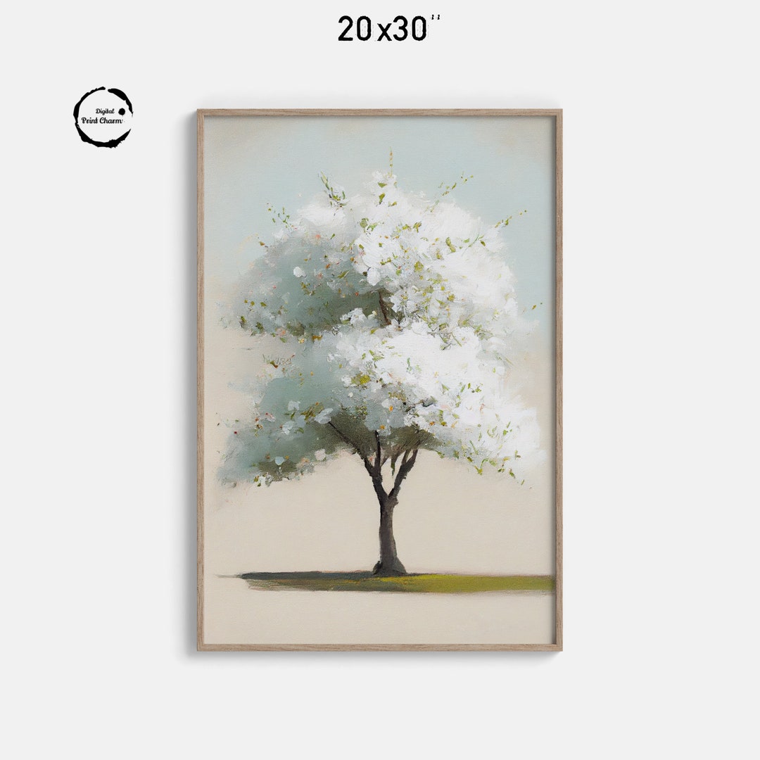 Cherry Tree Oil Painting | Flowering Tree Art | Romantic, Lush, Nature ...
