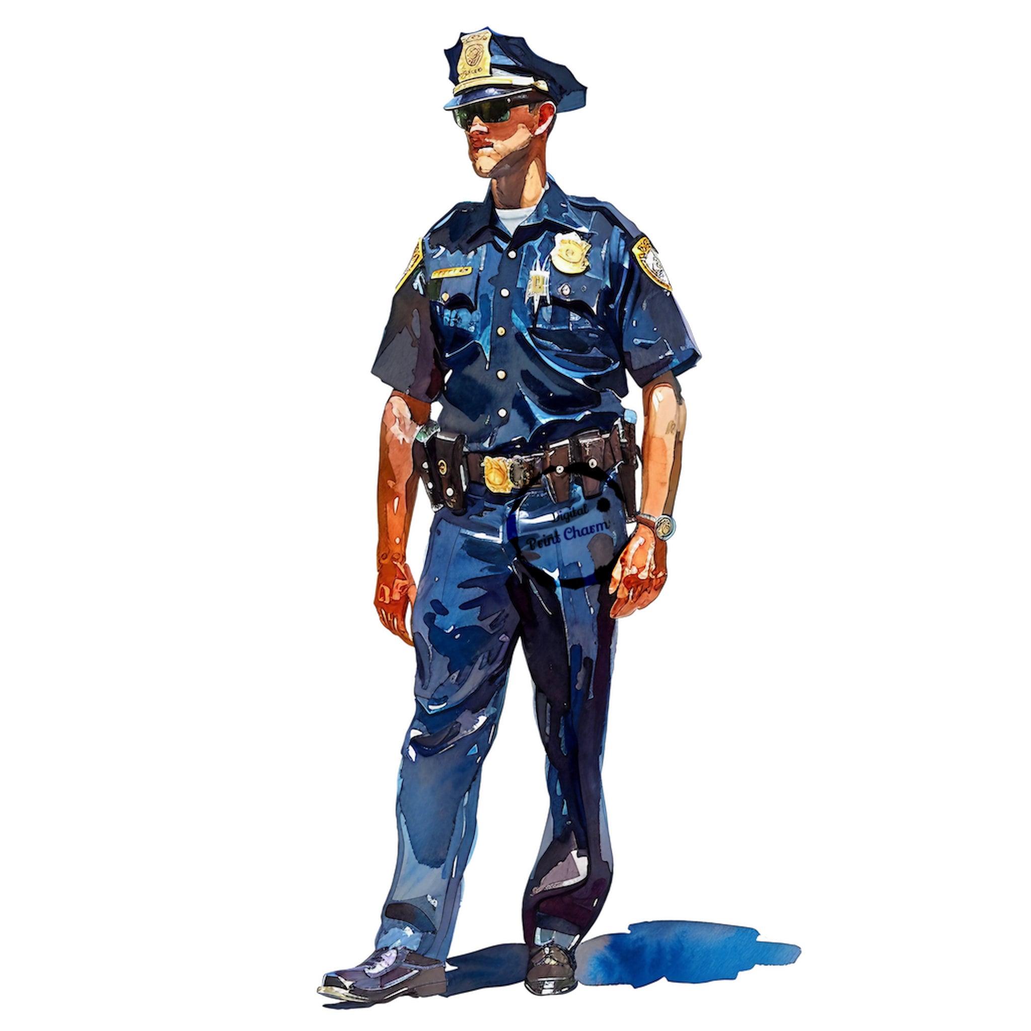 Realistic Police Officer Clipart Bundle 20 Detailed Law Enforcement ...
