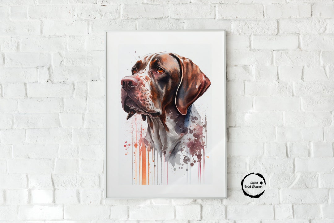 Pointer, Watercolor, Digital Printable Art Work, Digital Download ...