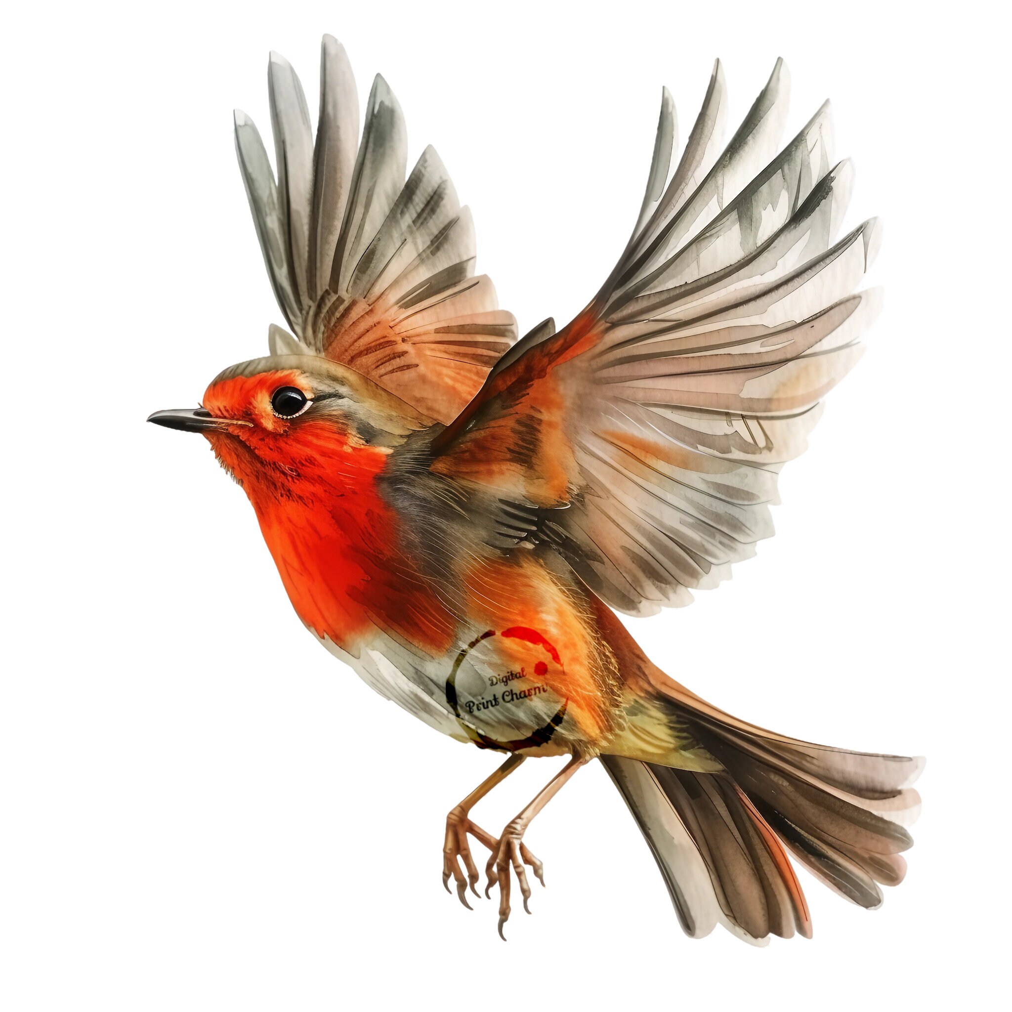 Red Robin Clipart Bundle 16 Realistic Bird Illustrations Perfect for ...