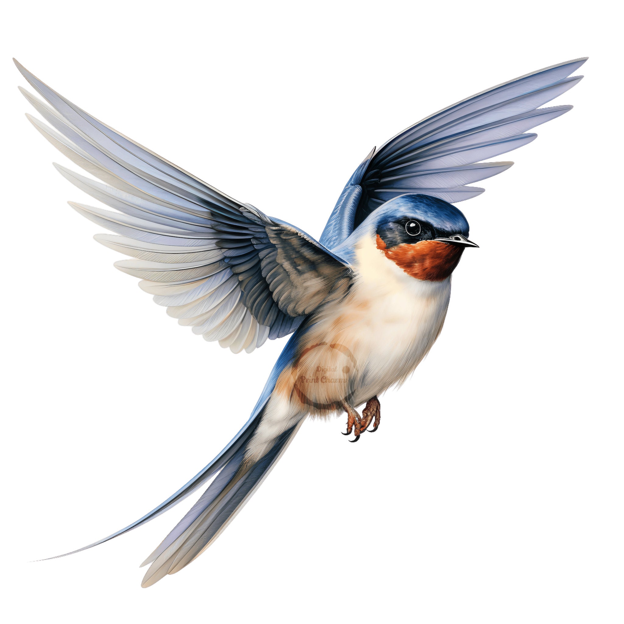 Swallow Watercolor Clipart Bundle Realistic Bird Prints 16 Artistic ...