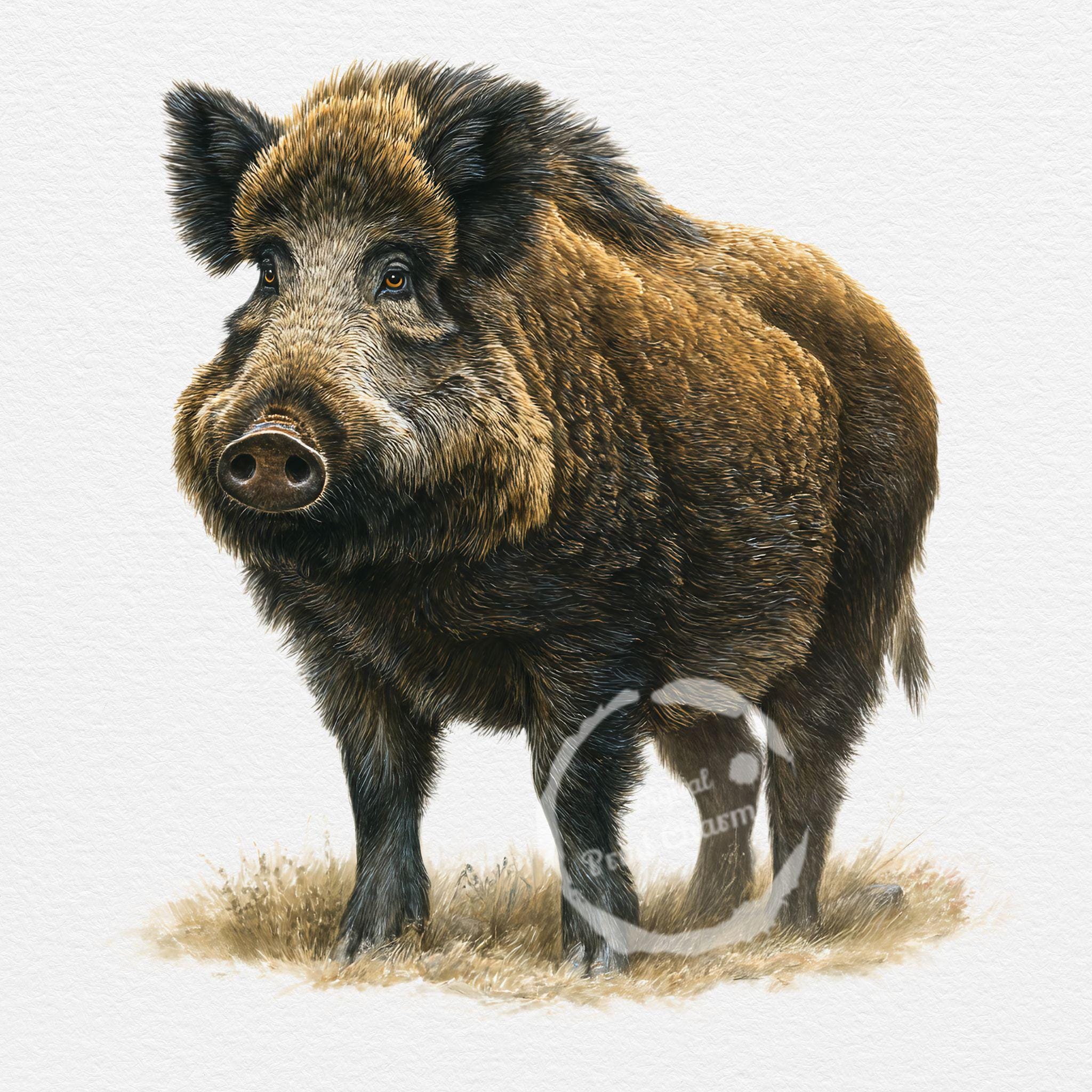 Realistic Wild Boar Clipart Bundle | 20 Wild Hog Illustrations ...