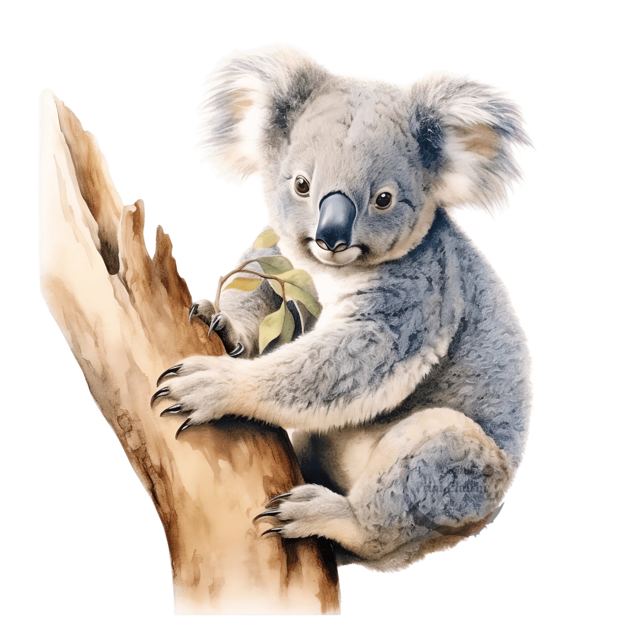 20 Watercolor Koala Clipart Bundle Realistic Animal Digital Prints ...
