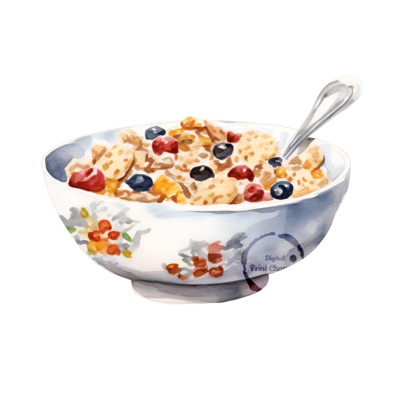 Delightful Cereal Bowl Clipart Bundle | 20 Realistic Breakfast ...