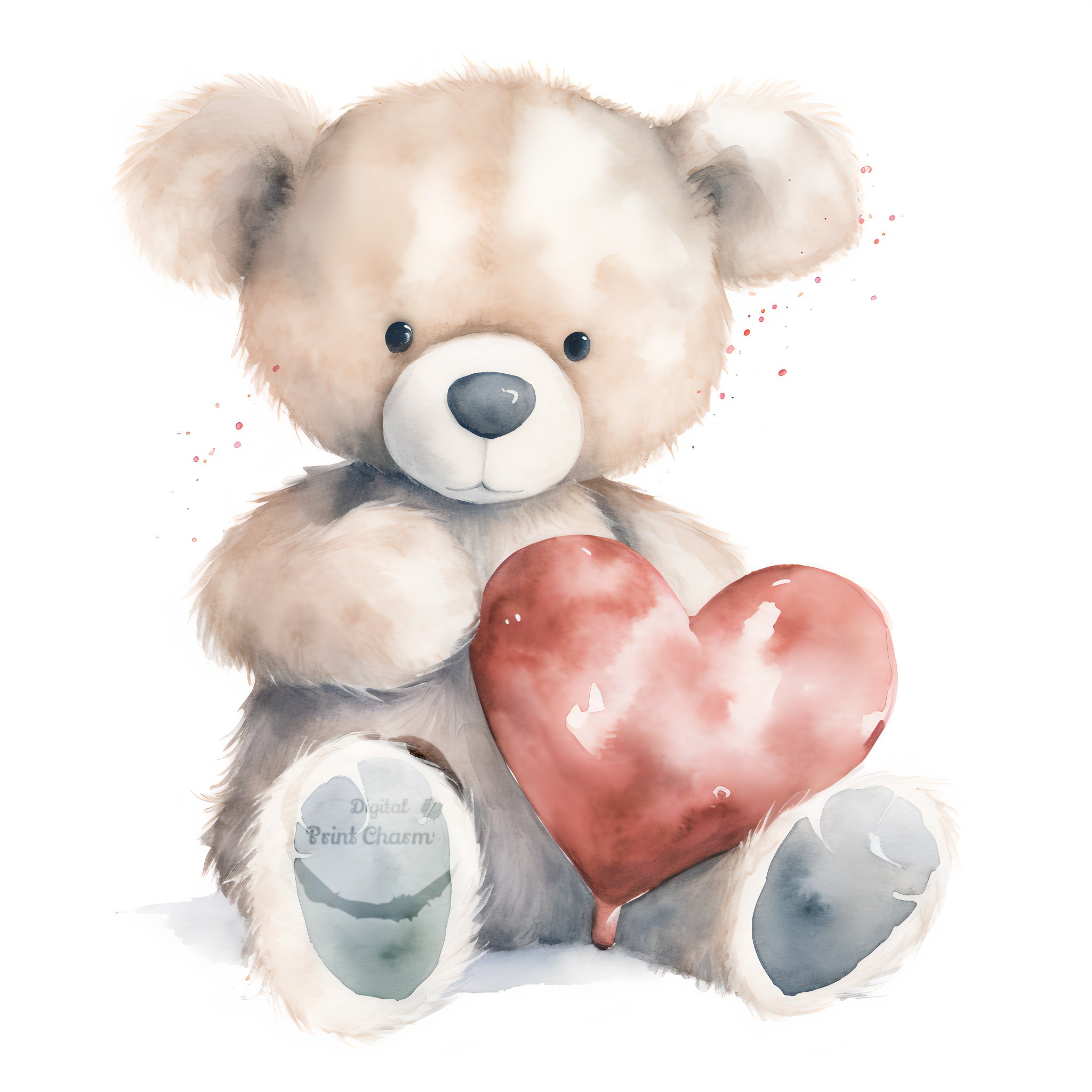 Valentine's Day Clipart Bundle | 16 Cute Animal Designs Holding a Heart ...