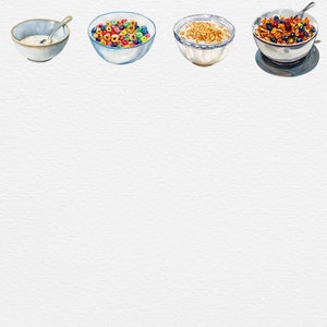 Delightful Cereal Bowl Clipart Bundle | 20 Realistic Breakfast ...