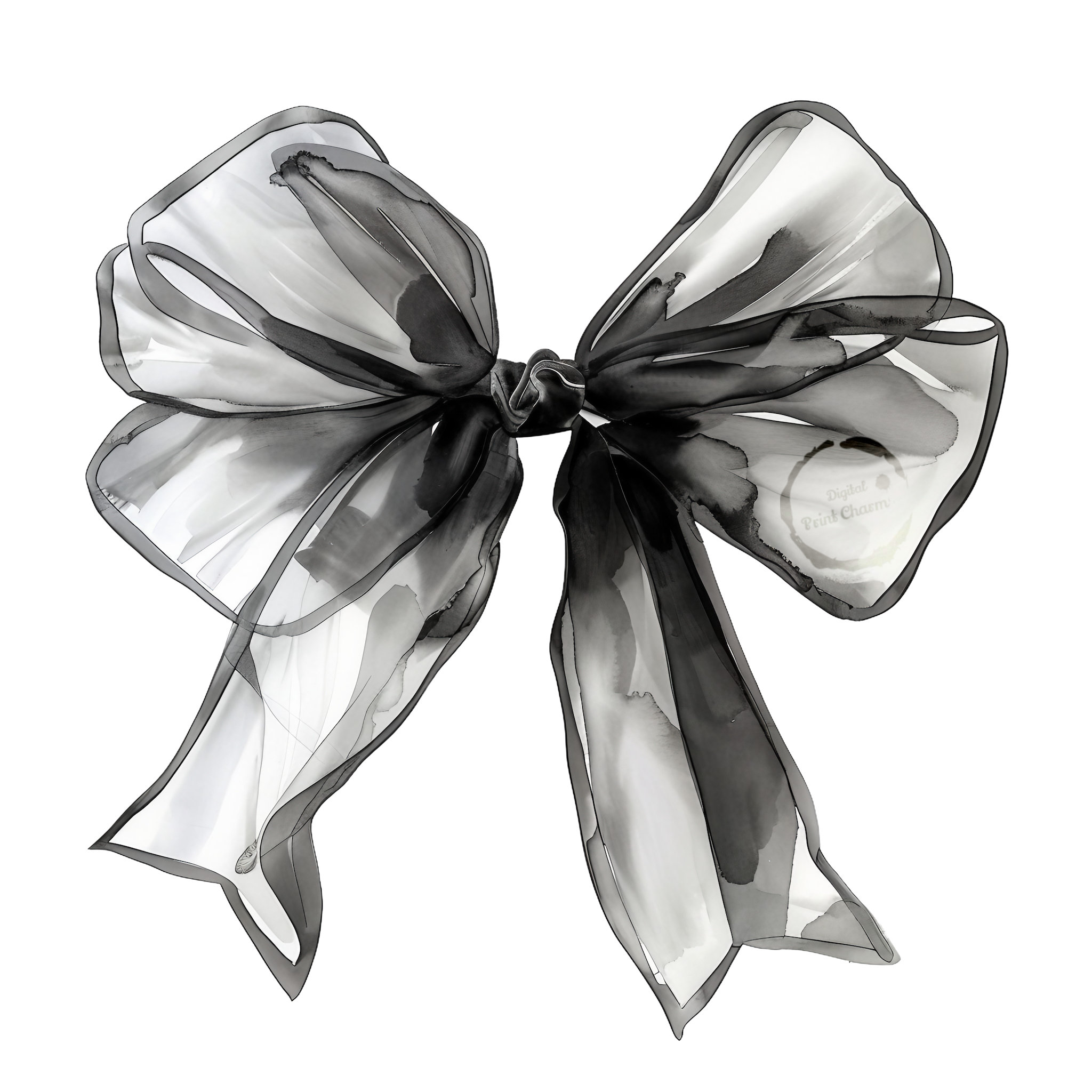 20 Realistic Coquette Bow Illustrations Chic Black Bow Clipart Bundle ...
