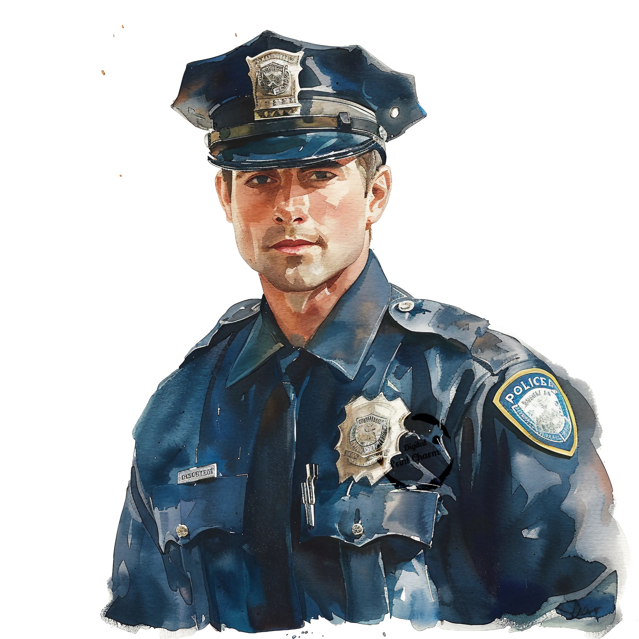 Realistic Police Officer Clipart Bundle 20 Detailed Law Enforcement ...