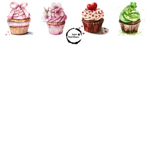 Delicious Cupcake Watercolor Clipart Set | 20 Mouthwatering Dessert ...