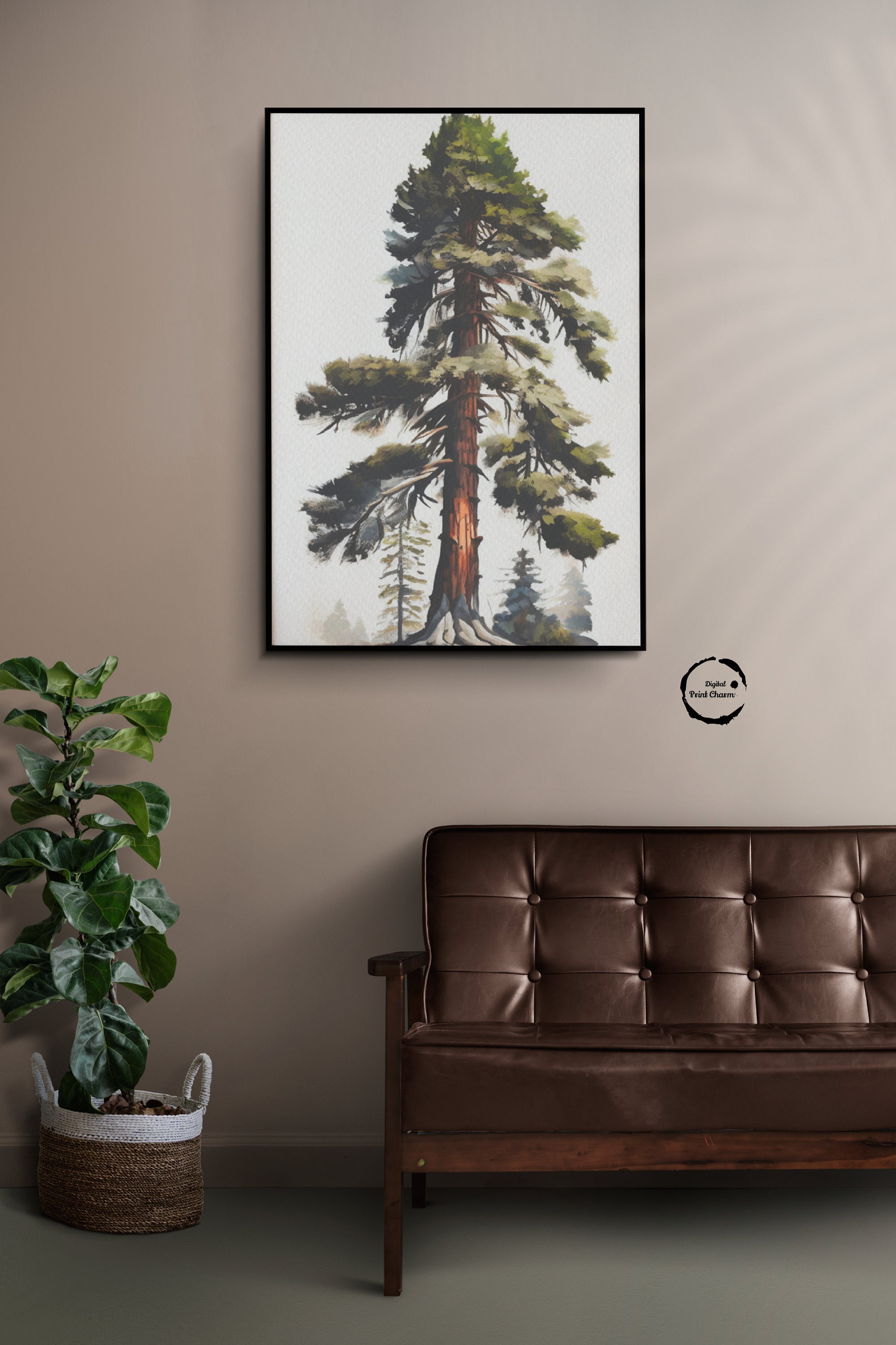 Sequoia Tree, Oil Painting, Digital Printable Art Work, Digital ...